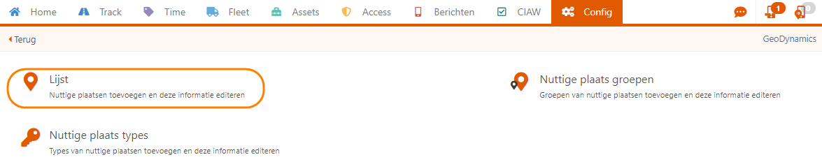 Hoe voeg ik een nuttige plaats toe vanuit de configuratie?